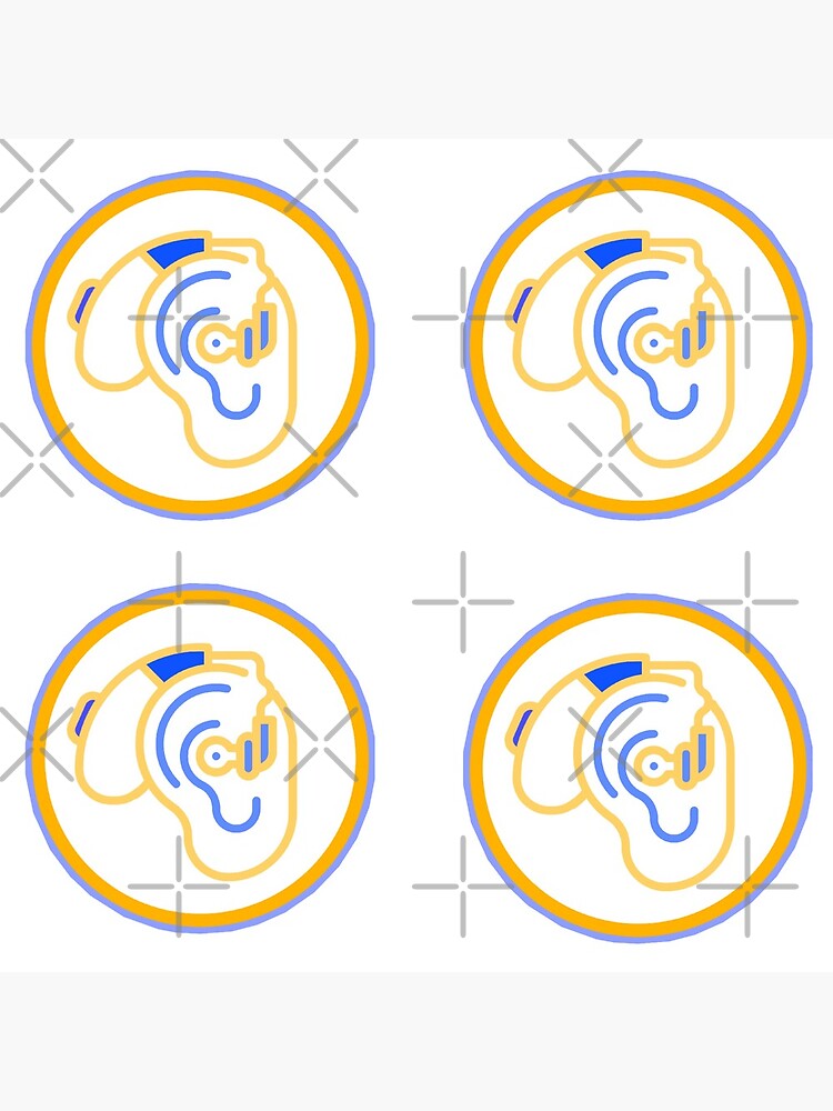 " Hearing impaired - Hearing aid x16 sticker pack " Art Print by ...