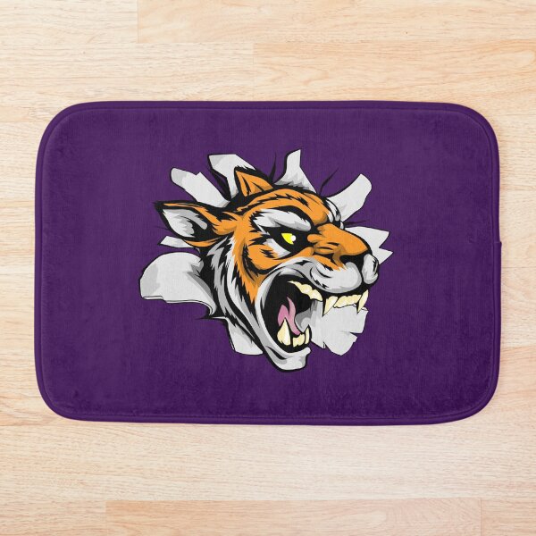 "Ein Tiger Sport Maskottchen oder Charakter aus dem Hintergrund oder ...