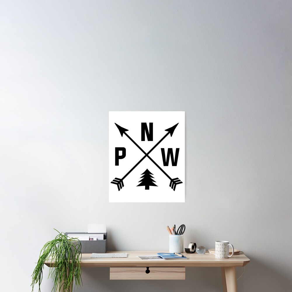 "PNW Arrows Pacific Northwest Compass" Poster by JSSCustom | Redbubble