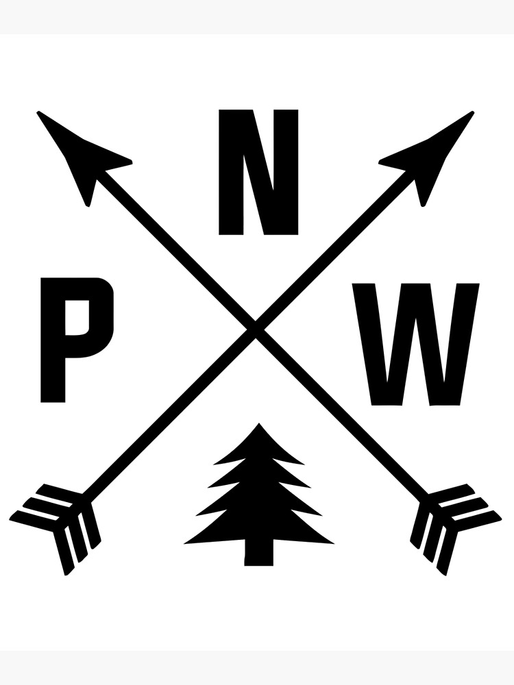 "PNW Arrows Pacific Northwest Compass" Poster by JSSCustom | Redbubble