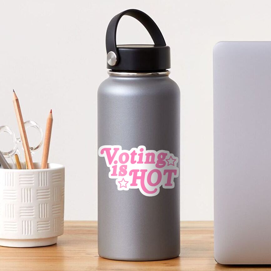 " voting is hot - pastel pink edition" Sticker by elizastreet | Redbubble