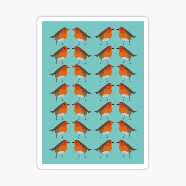 "Litte Red Robin - Blue" Sticker for Sale by edusciltd | Redbubble