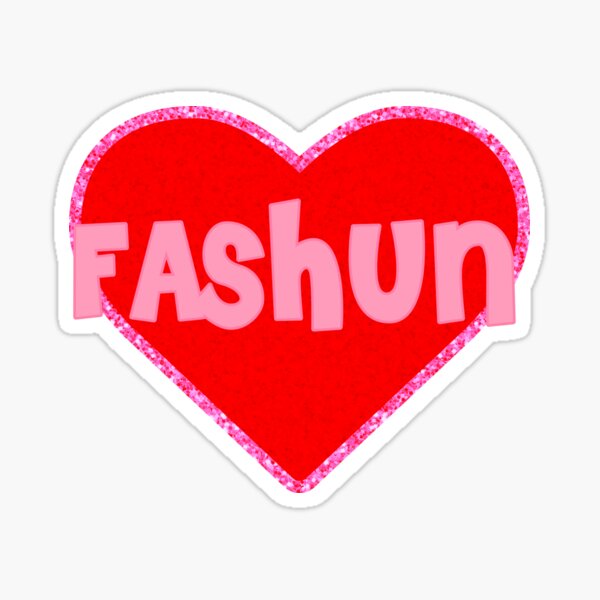 "fashun meme in y2k heart" Sticker by elizastreet | Redbubble