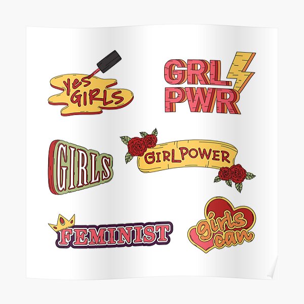 "Feminine stickers pack" Poster for Sale by Jenmag | Redbubble
