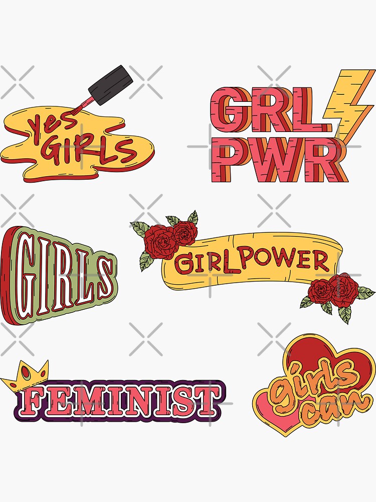 "Pink feminine stickers pack" Sticker by Jenmag | Redbubble
