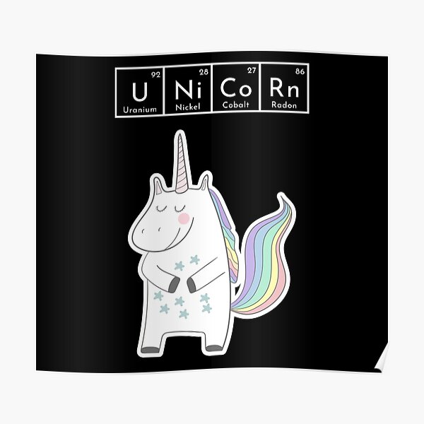 "Unicorn Periodic Table of Elements" Poster by ThreadsNouveau | Redbubble