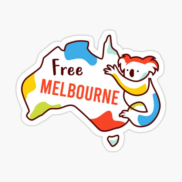 "Free Melbourne" Sticker for Sale by MJLdesigns | Redbubble