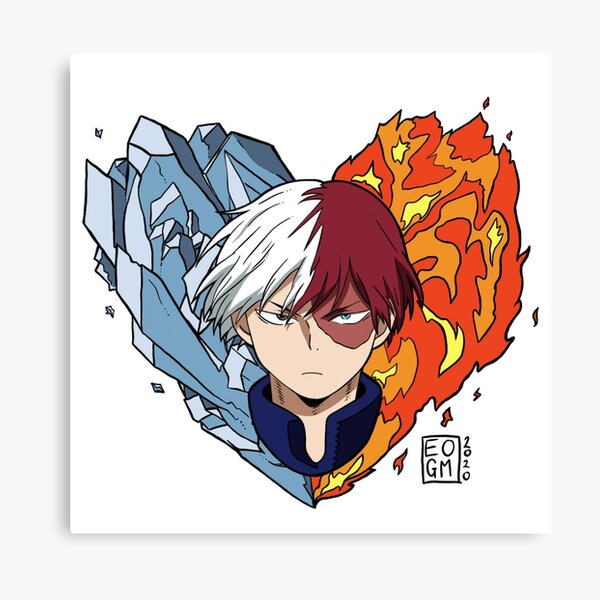 "Shoto Todoroki Heart Tattoo" Canvas Print by EOGM-ART- | Redbubble