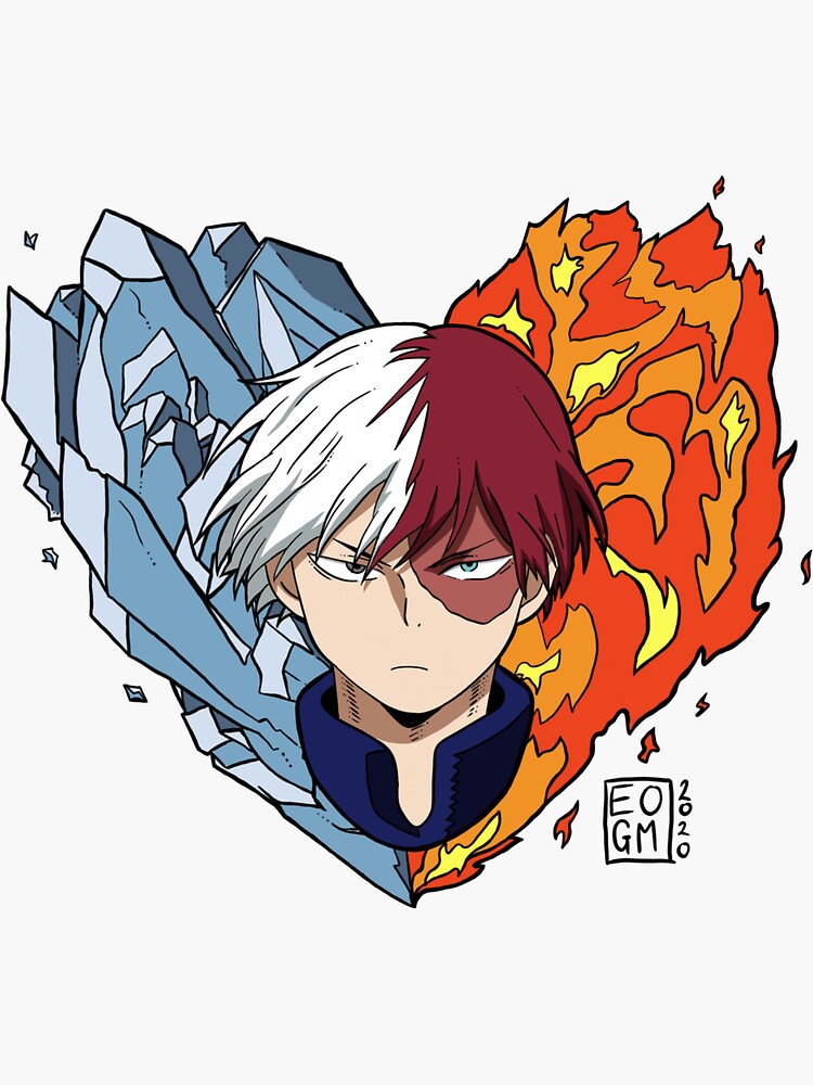 "Shoto Todoroki Heart Tattoo" Sticker by EOGM-ART- | Redbubble