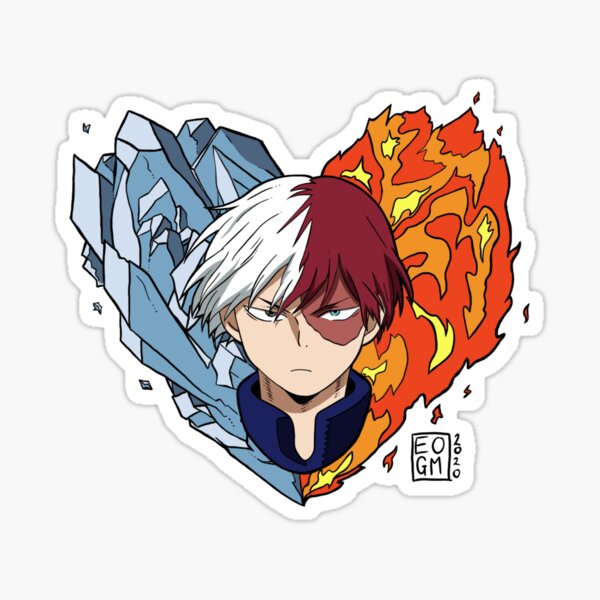 "Shoto Todoroki Heart Tattoo" Sticker by EOGM-ART- | Redbubble