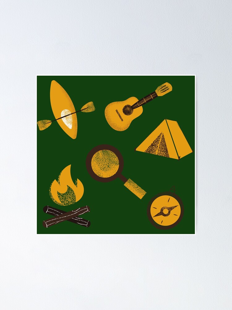 "Essential camping starter pack" Poster for Sale by LiliesValley ...