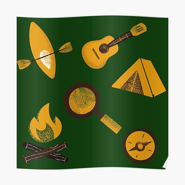 "Essential camping starter pack" Poster for Sale by LiliesValley ...