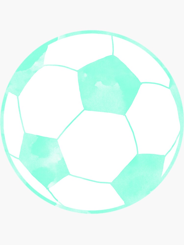 "teal watercolor soccer ball" Sticker for Sale by swimmerMCL | Redbubble