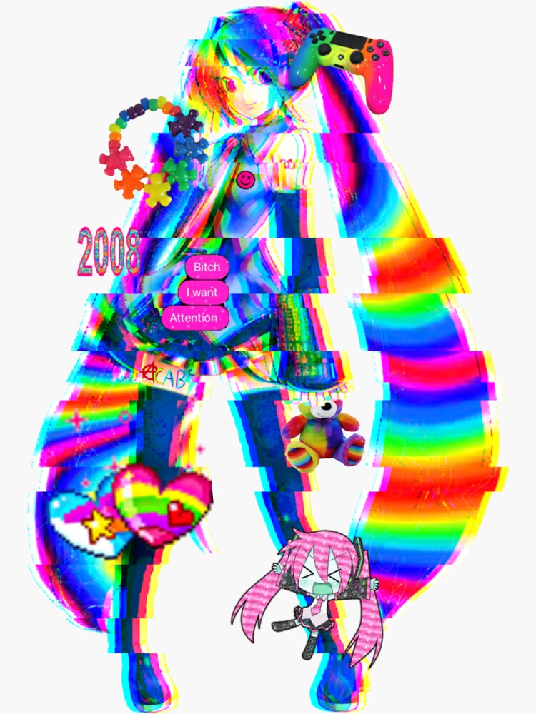 "Hatsune Miku Scenecore Edit" Sticker for Sale by Scenecore-Stuff ...