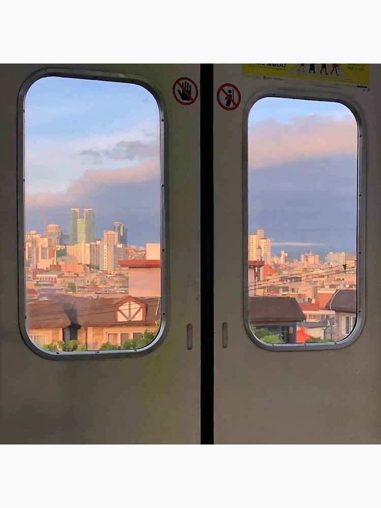 "japanese train window aesthetic sunset pastel" Photographic Print by ...