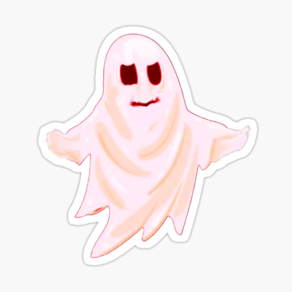 "Red Eyes Halloween Ghost " Sticker by AmunaLoona | Redbubble