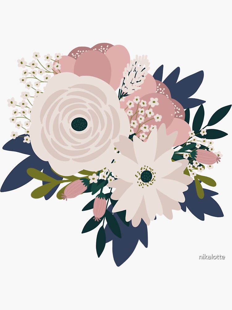 "Flower bouquet sticker" Sticker by nikalotte | Redbubble