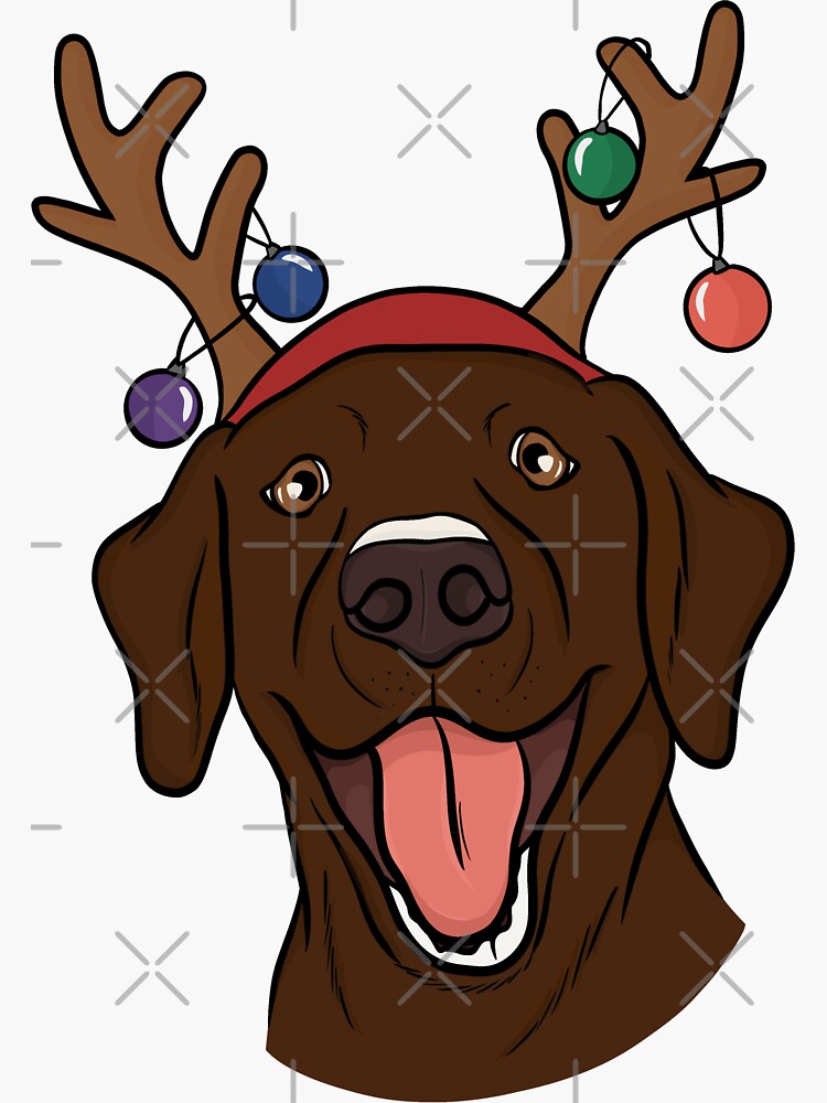 "Christmas Chocolate Lab" Sticker for Sale by rmcbuckeye | Redbubble
