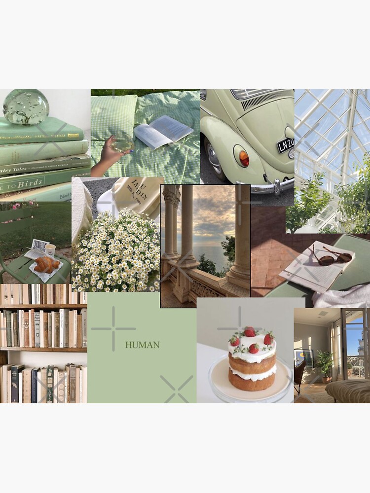 "Green mint aesthetic collage - moodboard" Sticker for Sale by ...