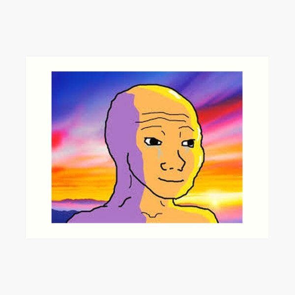 "Sunset Happy Wojak" Art Print for Sale by cnwobu7 | Redbubble