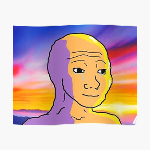 "Sunset Happy Wojak" Poster for Sale by cnwobu7 | Redbubble