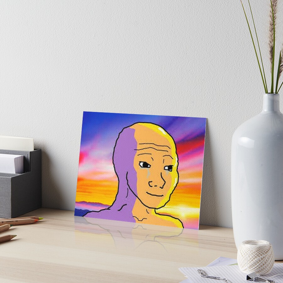 "Sunset Happy Wojak" Art Board Print for Sale by cnwobu7 | Redbubble