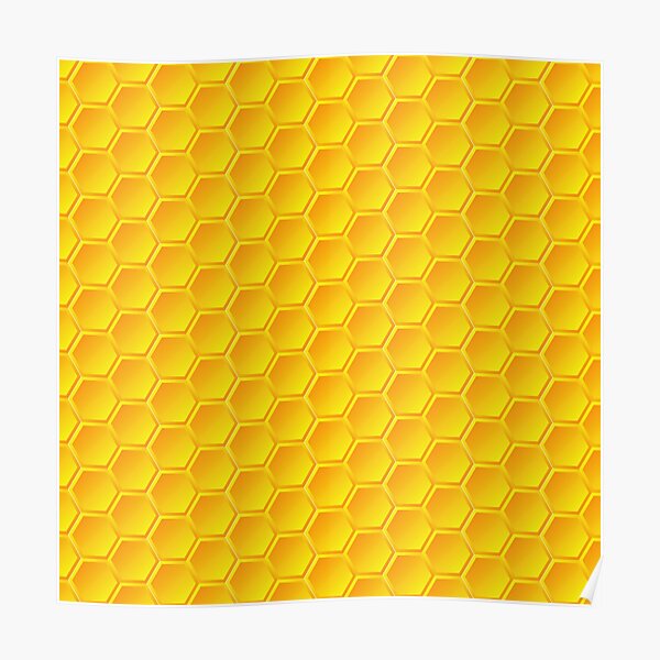 "Retro Honeybee Yellow Honeycomb " Poster for Sale by IamTrending ...