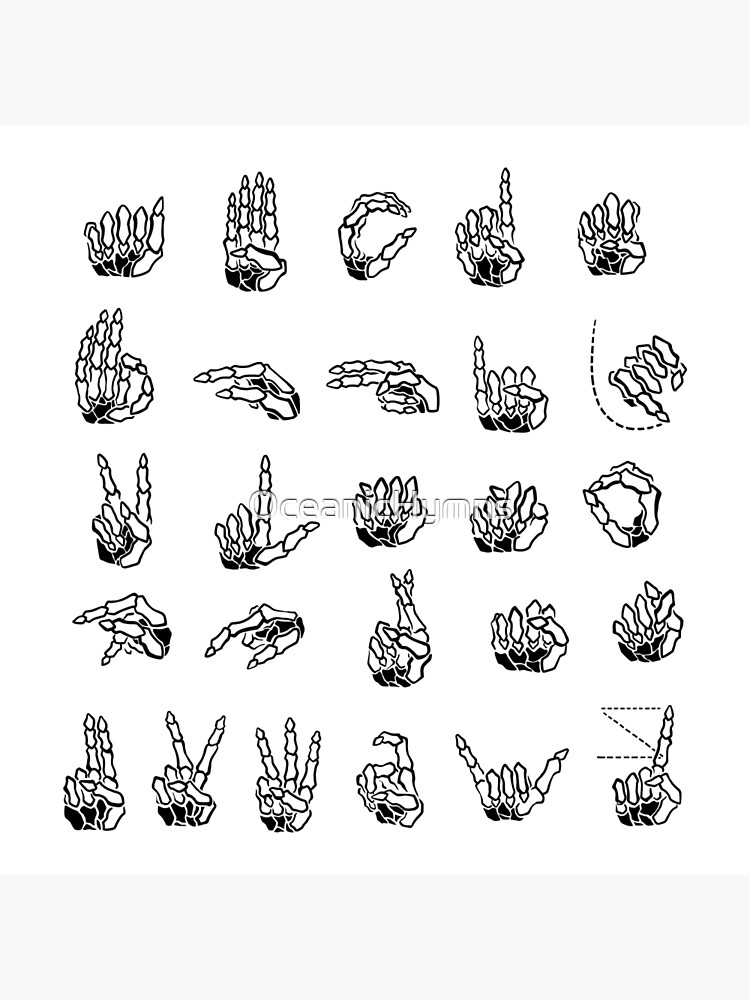 "Skeletal ASL" Poster for Sale by OceanicHymns | Redbubble