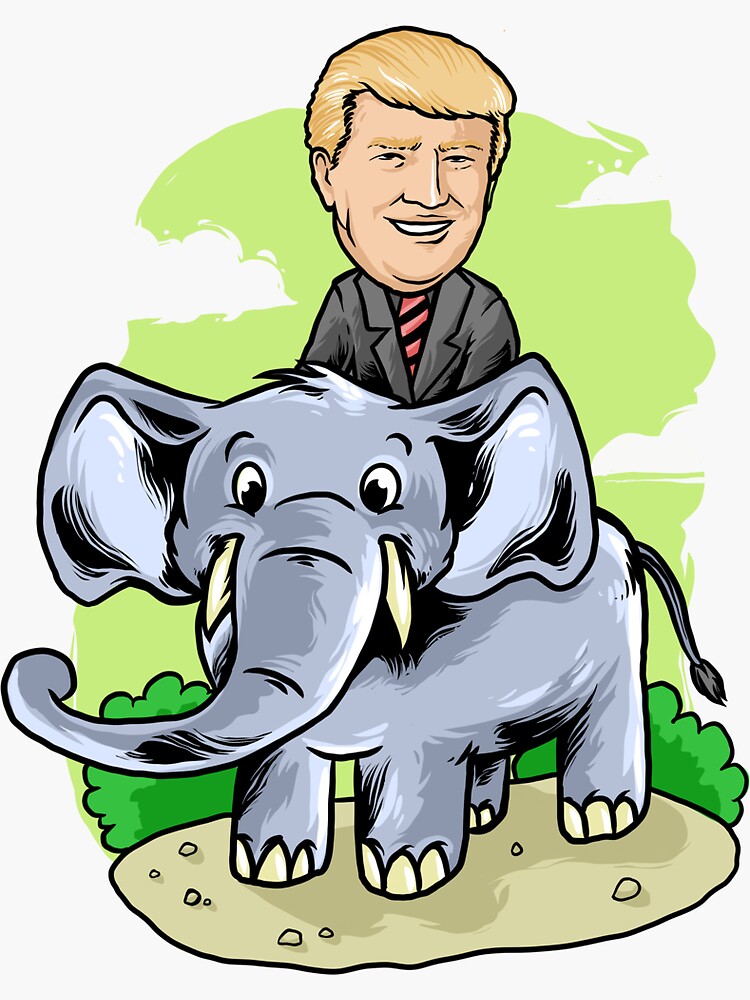"TRUMP 2020 ON ELEPHANT" Sticker for Sale by ChibiWorld | Redbubble