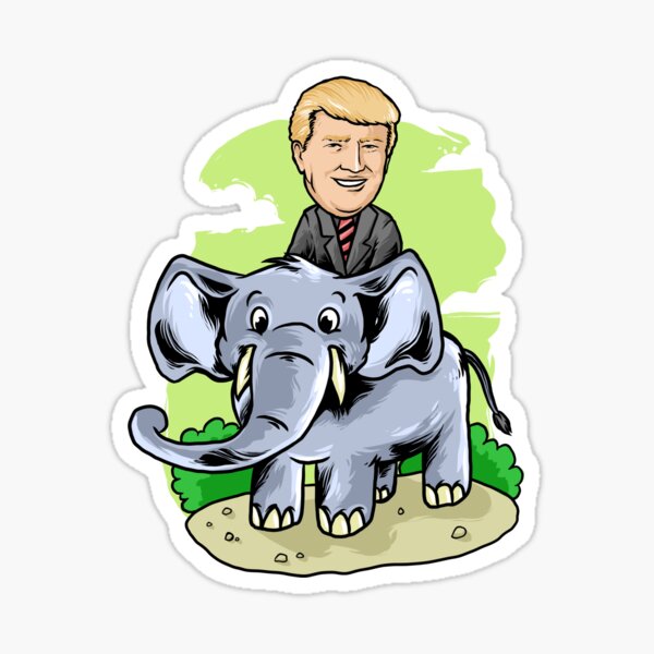 "TRUMP 2020 ON ELEPHANT" Sticker for Sale by ChibiWorld | Redbubble