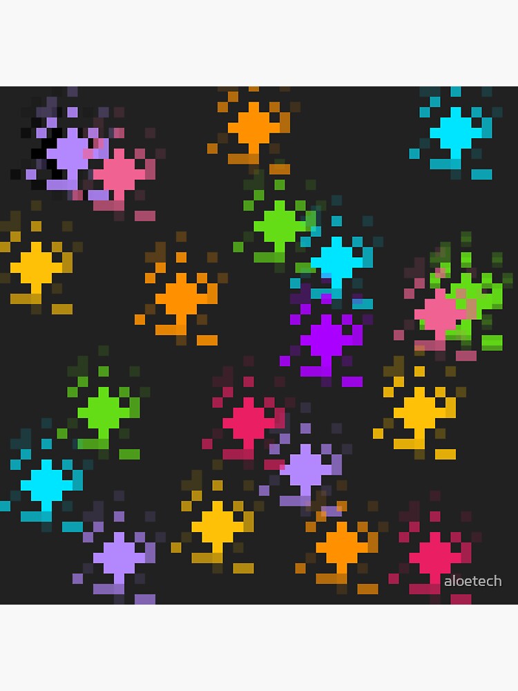 "Pixel Splatter Brights Tile" Sticker for Sale by aloetech | Redbubble