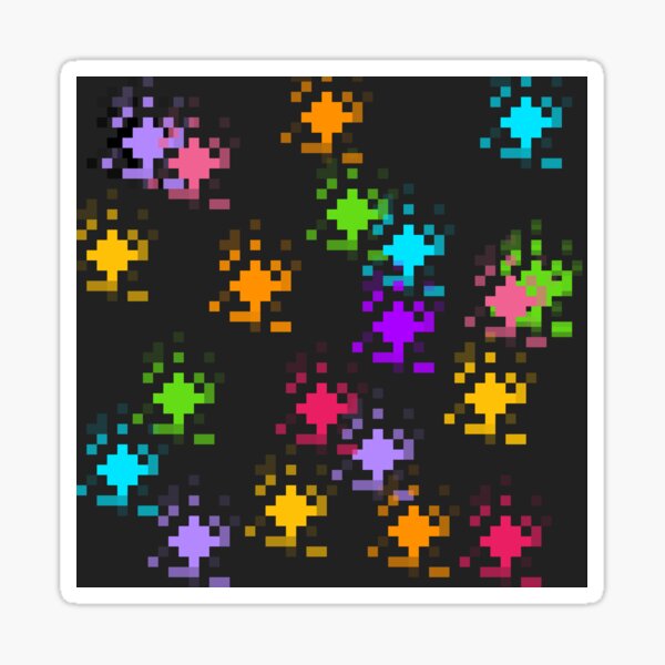 "Pixel Splatter Brights Tile" Sticker for Sale by aloetech | Redbubble