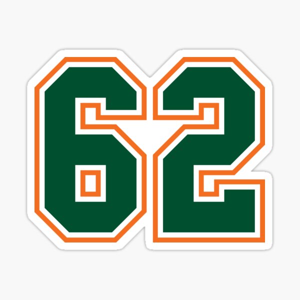 "Jersey 62 Number. Number sixty-two Straight From Miami" Sticker by ...