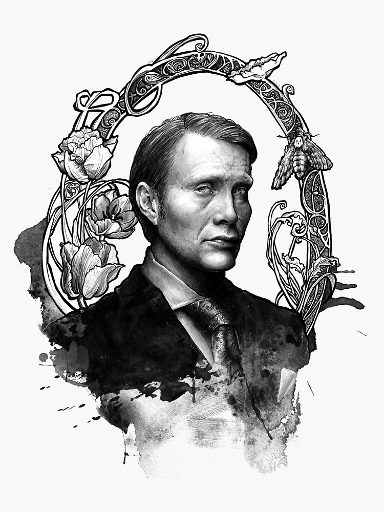 Pegatina «Hannibal - Vanitas en blanco y negro» de Octo-pug | Redbubble