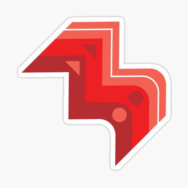 "Angular & Curved Stairs Geometric Pattern – Red" Sticker for Sale by RoguePatterns | Redbubble