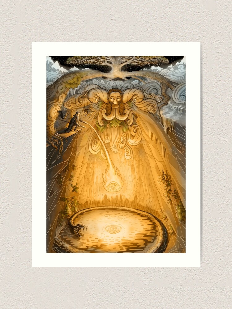 "Odin Sacrificing His Eye At the Well Of Mimir" Art Print for Sale by ...