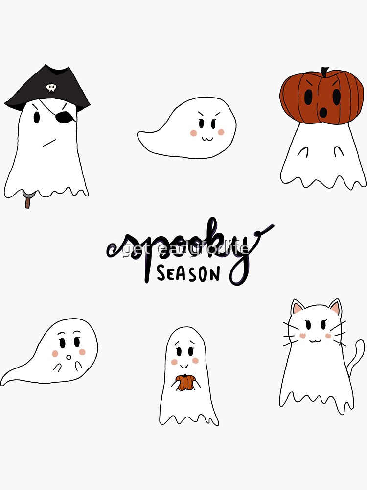 "Spooky Ghost Friends" Sticker for Sale by getreadyforlife | Redbubble