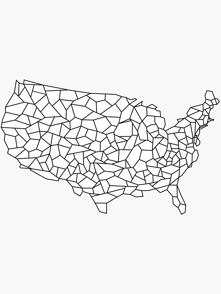 "USA Map Geometric Design" Sticker by MIAStore | Redbubble