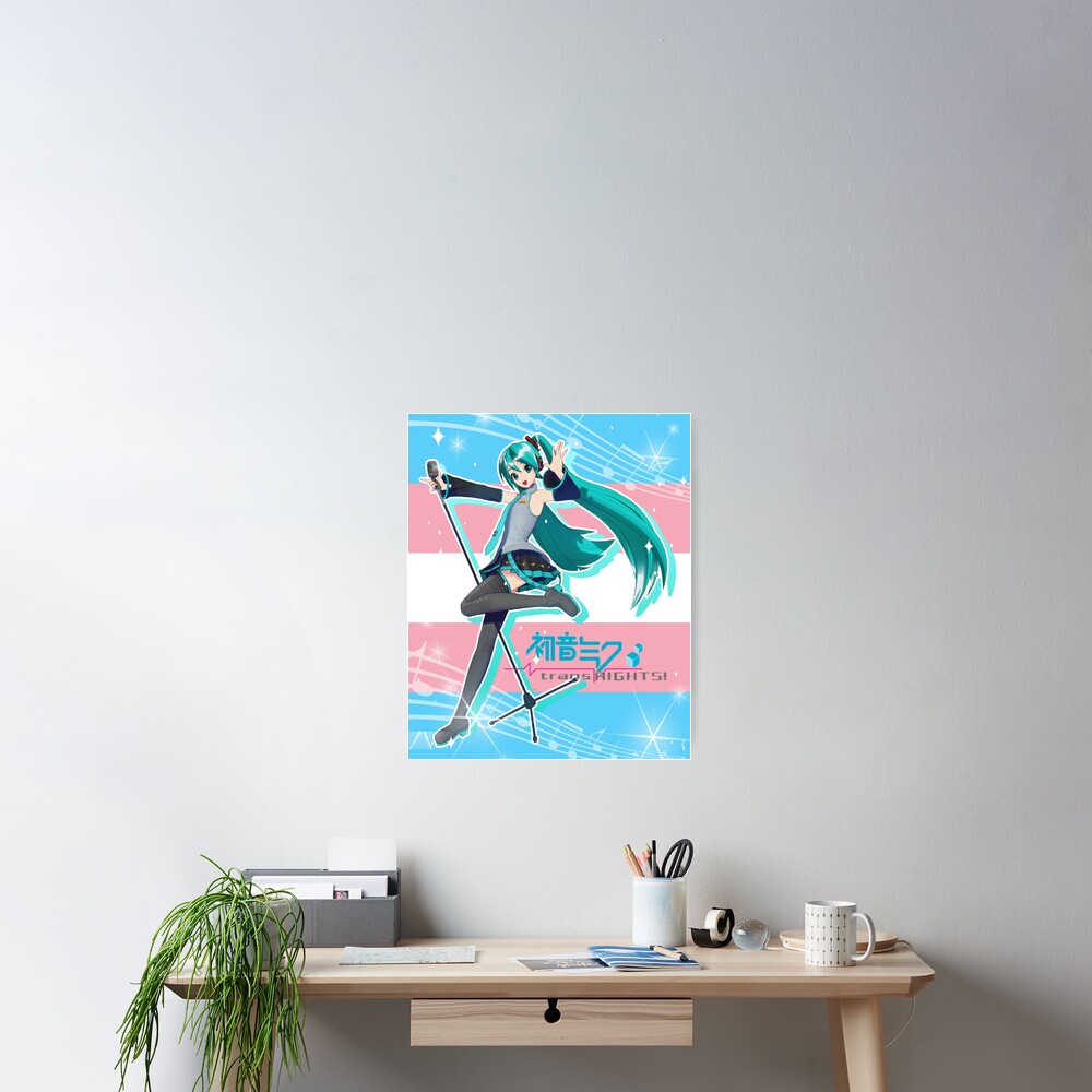 "hatsune miku trans rights poster" Poster for Sale by AwkwardBadger ...