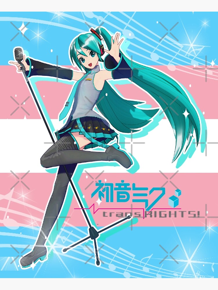 "hatsune miku trans rights poster" Poster for Sale by AwkwardBadger ...