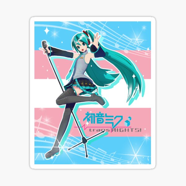 "hatsune miku trans rights poster" Sticker for Sale by AwkwardBadger ...