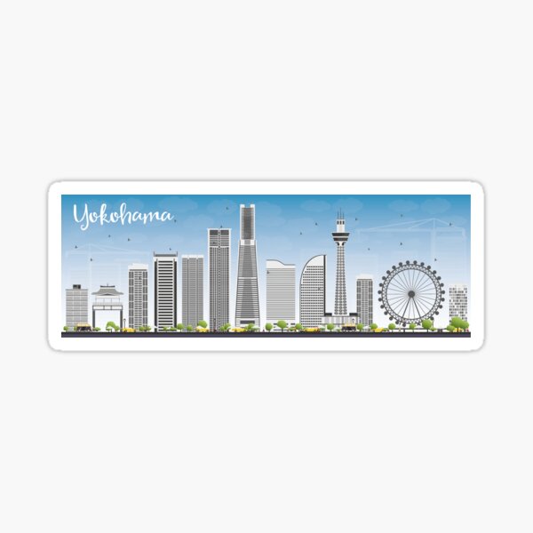 "Yokohama, Japanese City Skyline" Sticker for Sale by EddysFries ...