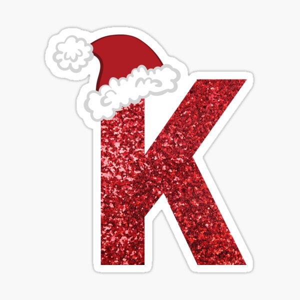 "Sparkly Christmas Letter K" Sticker for Sale by LiveAndGlow | Redbubble