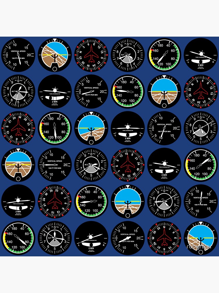 "Flight Instruments" Sticker for Sale by robyriker | Redbubble