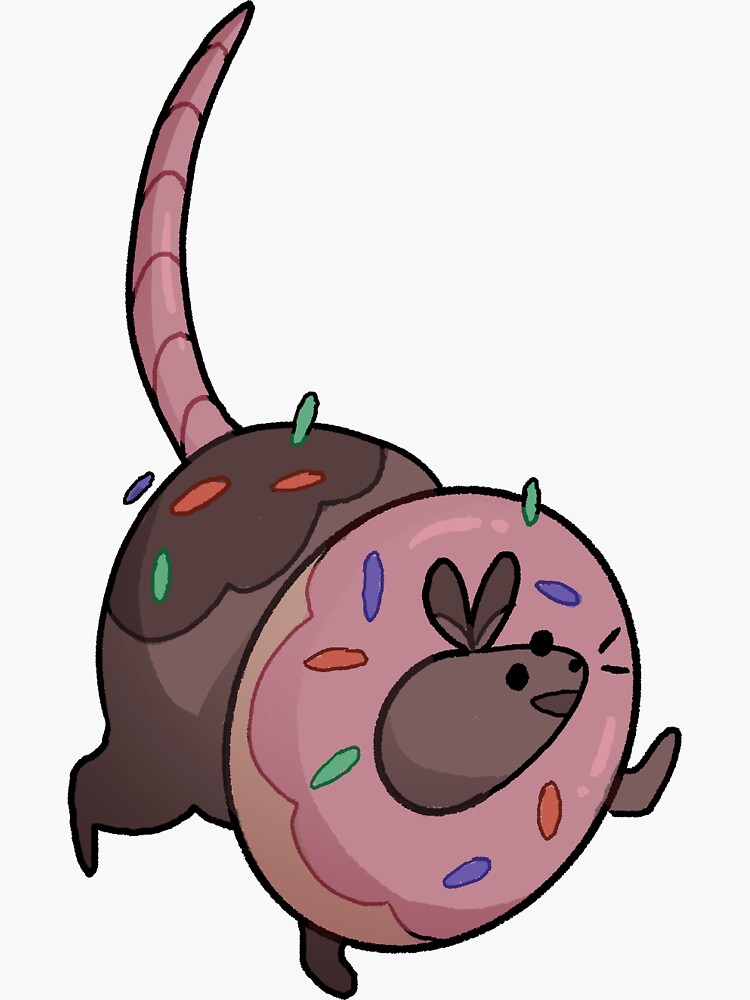 "doughnut rat stuck" Sticker for Sale by Chairvermin | Redbubble