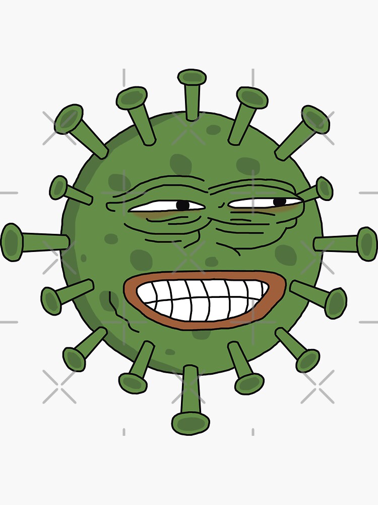 "Covid Corona Pepe The Frog sick eyes and smiling meme HD High Quality ...