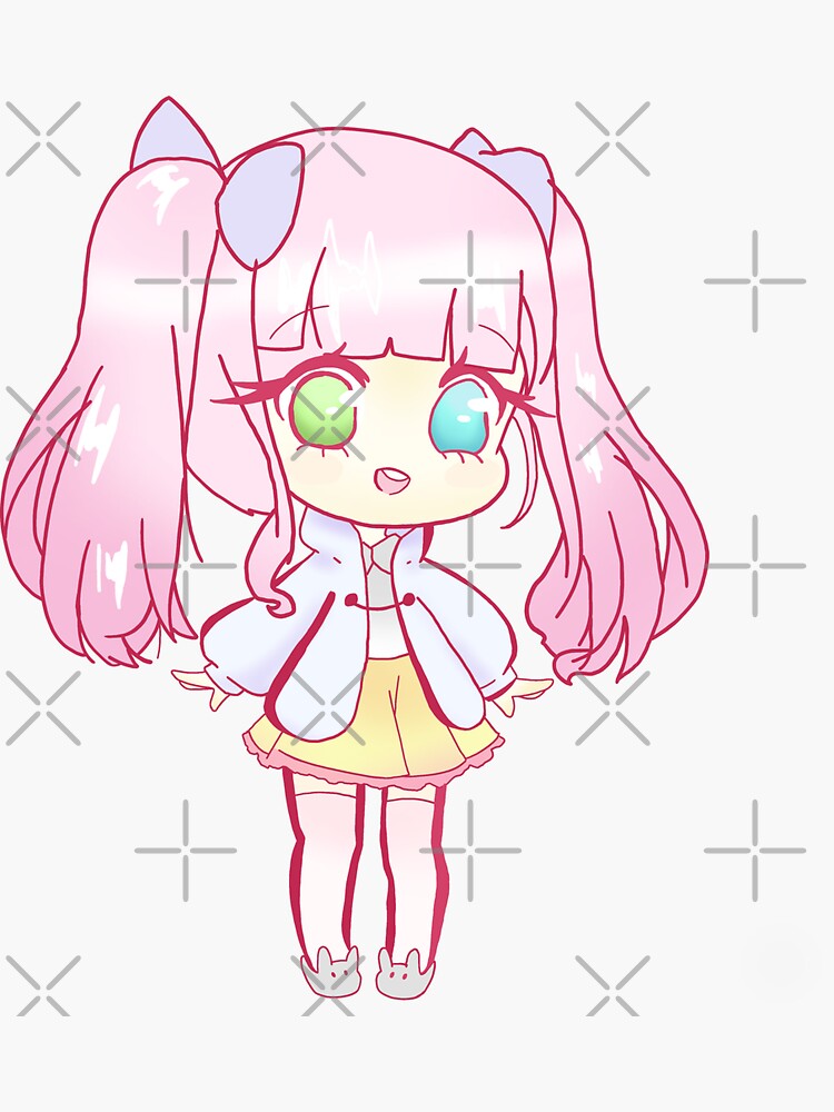 Pink Chibi Girl Sticker For Sale By Emeraldcucumbaa Redbubble