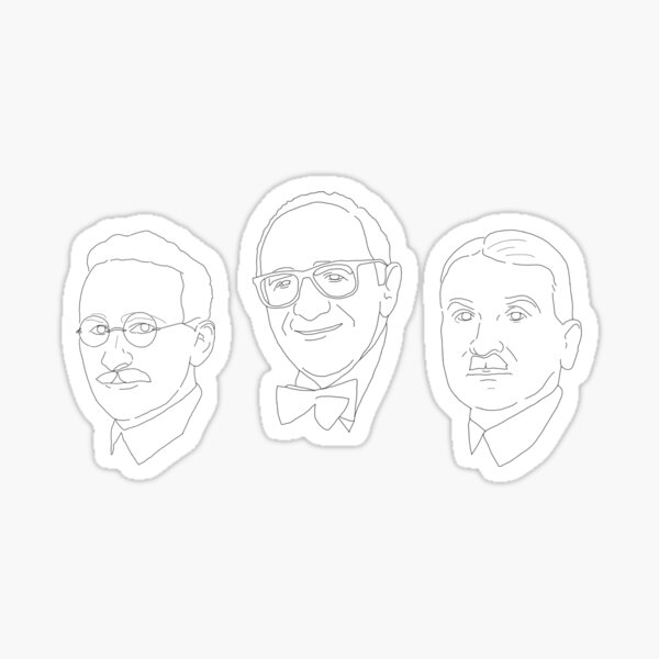 "Hayek, Rothbard, & Mises" Sticker for Sale by LibertynGin | Redbubble