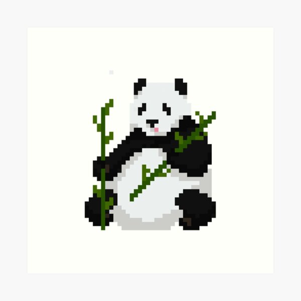 "Panda Bamboo Pixel Art" Art Print by milu1a | Redbubble