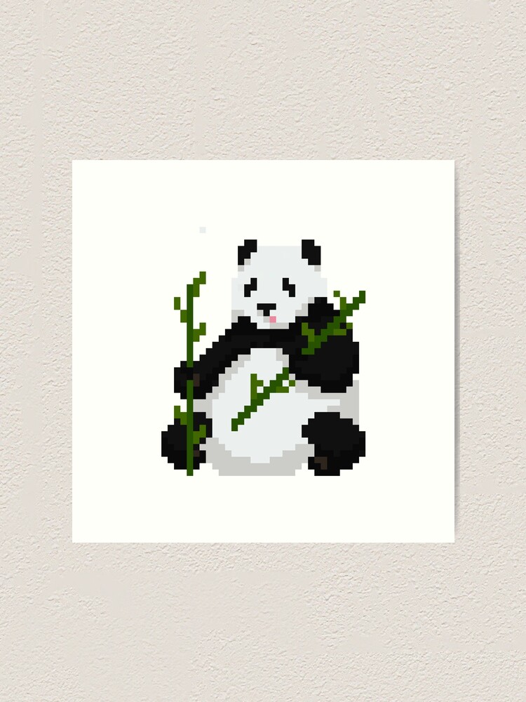 "Panda Bamboo Pixel Art" Art Print by milu1a | Redbubble